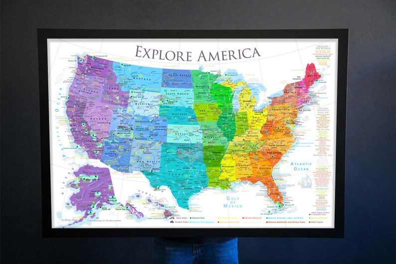 USA Map for Kids | Bright Colorful Map - Personalized Gift | Kids Map ...