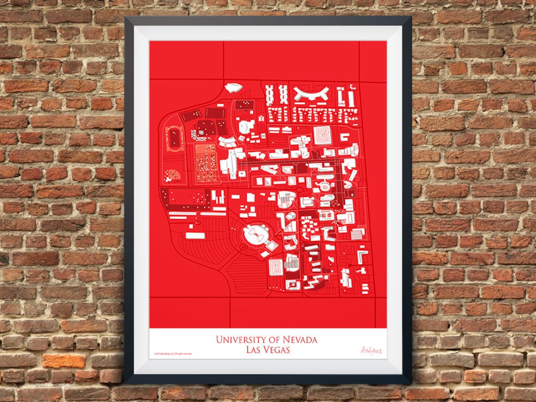 UNLV Map Art | University of Nevada at Las Vegas | Graduation Gift ...