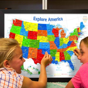Kids USA Travel Map Game, Learn State Capitals and Historical Sites ...