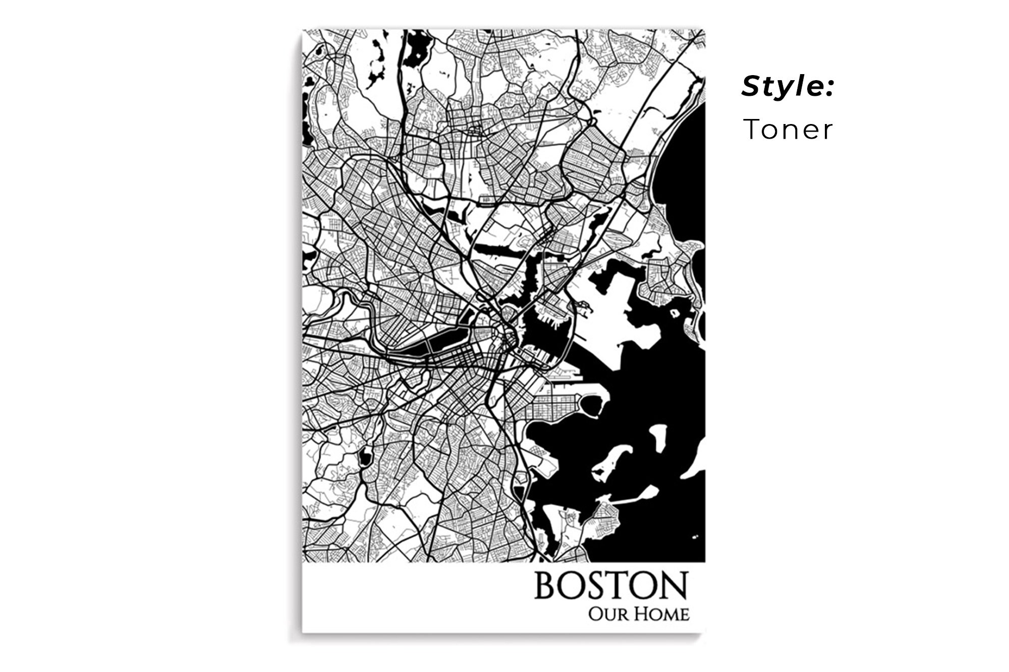 Boston Map Poster Boston Massachusetts Boston City Map | Etsy