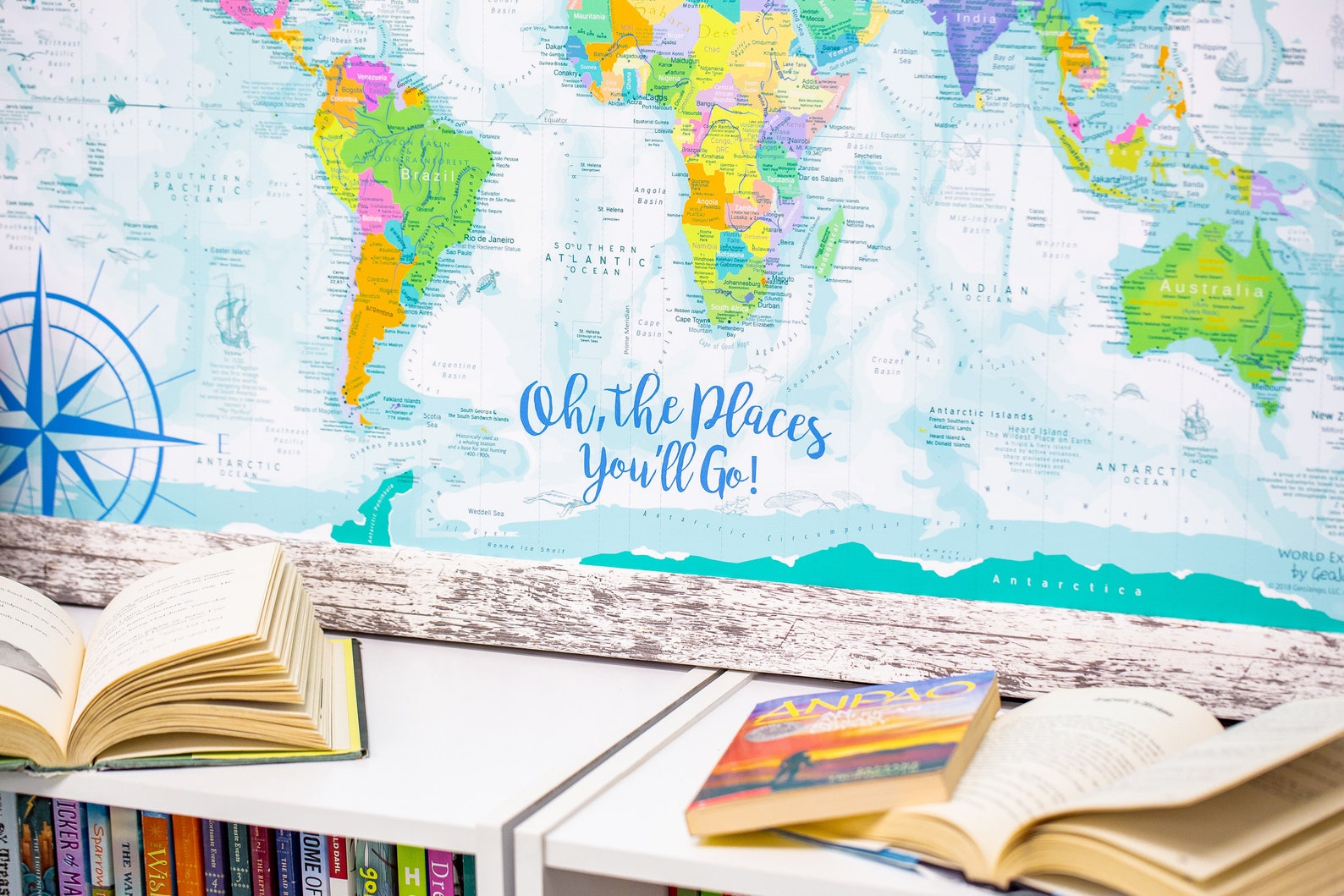 World Map for Kids Pastel Nursery Colors Dr Seuss Oh the - Etsy