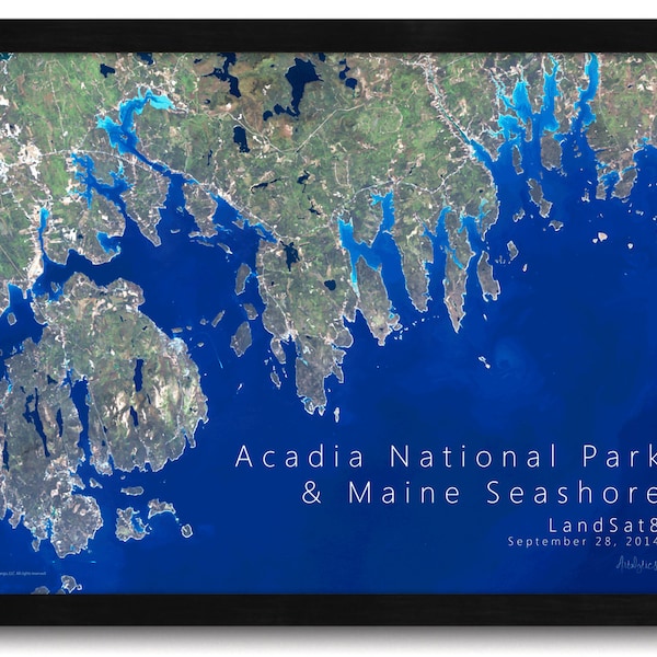 Topographic Map Acadia National Park - Etsy