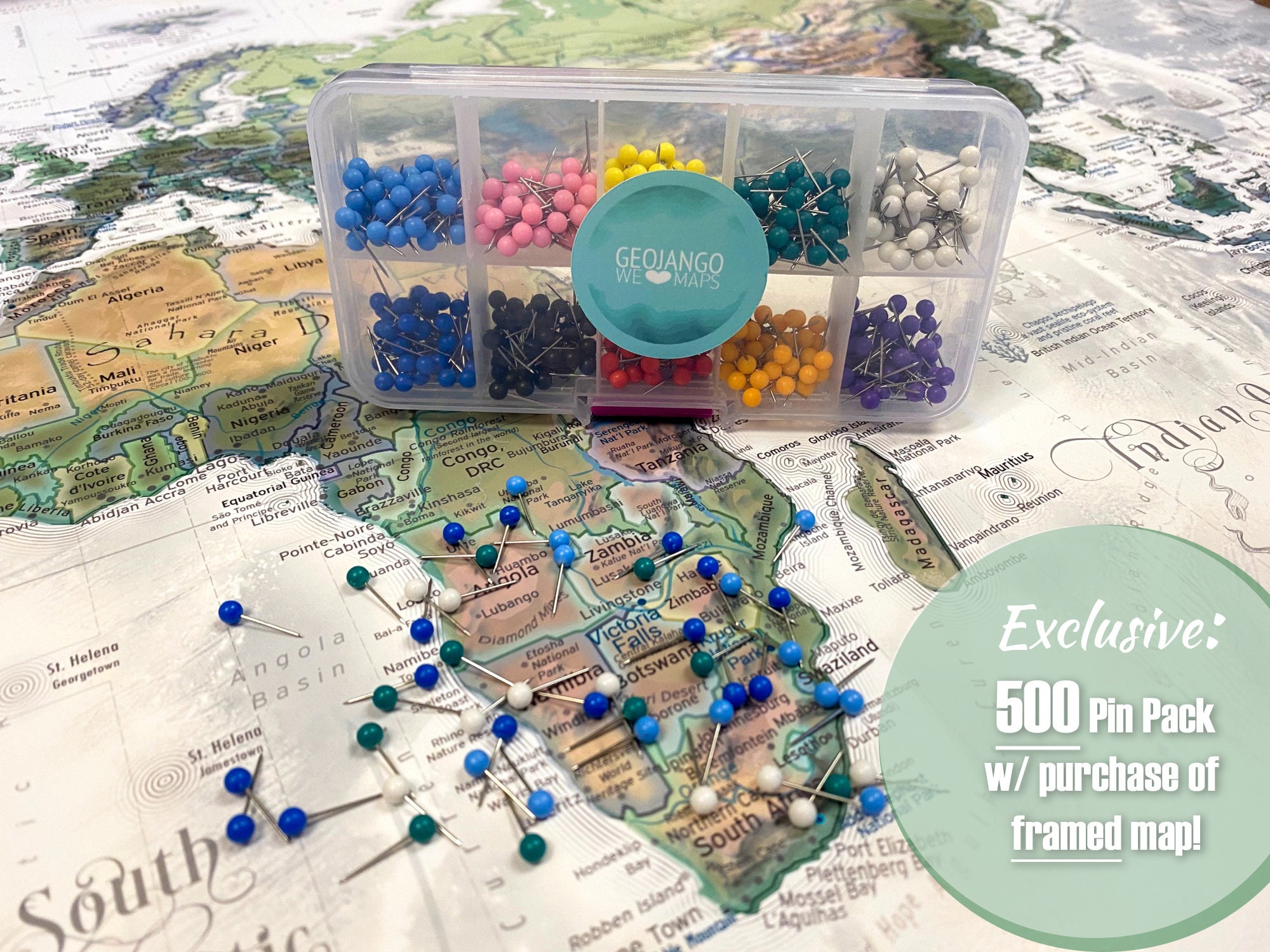 Nautilus World Map Push Pin World Map Wall Art With USA | Etsy India