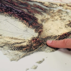 Shaded Relief Map of California State Topo Hydrology Roads Lakes Rivers ...