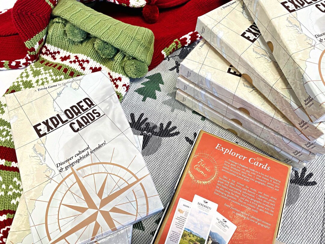 Companion World Map Explorer Cards, Geography Game Trivia Cards ...