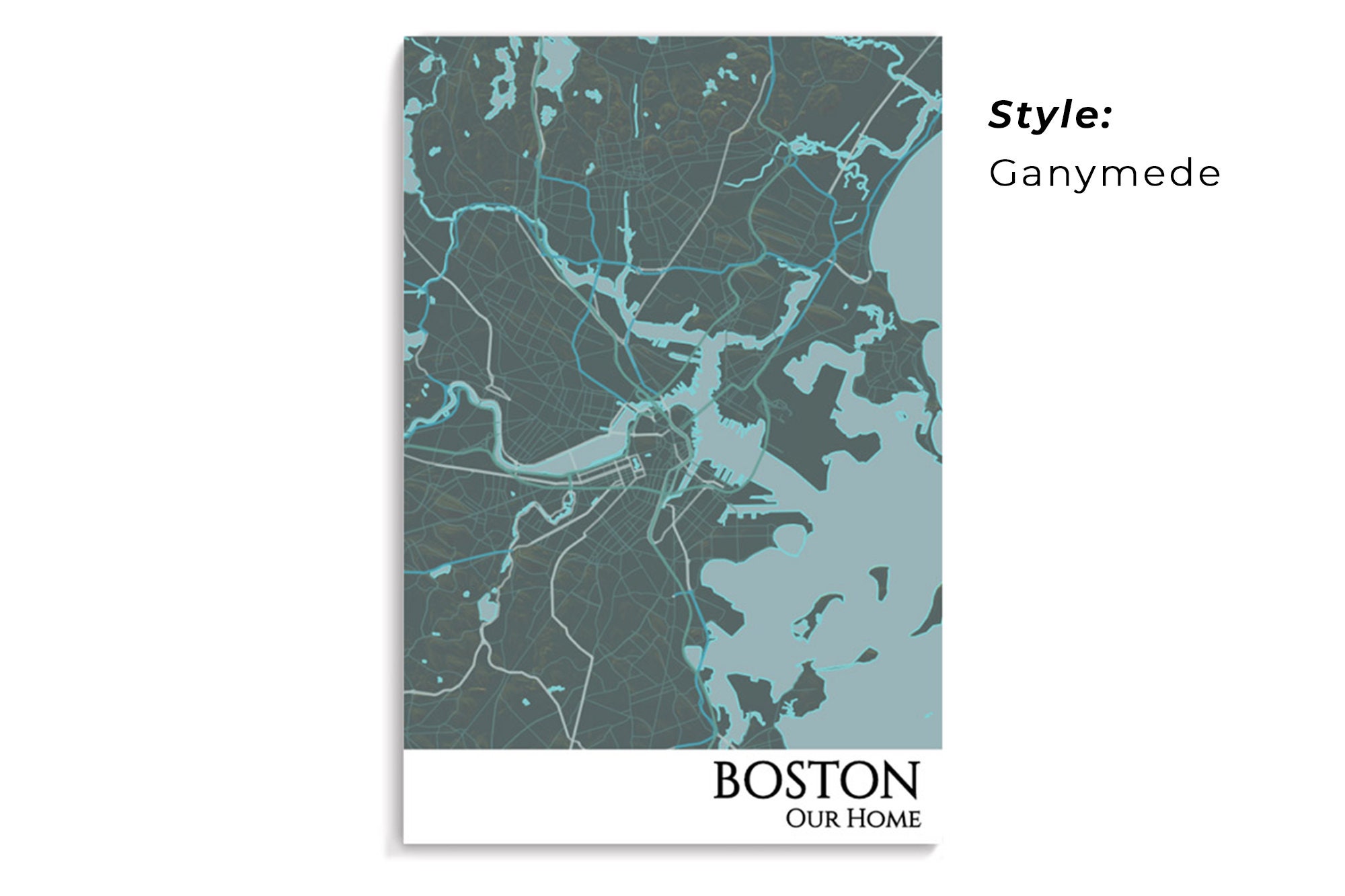 Boston Map Poster Boston Massachusetts Boston City Map | Etsy