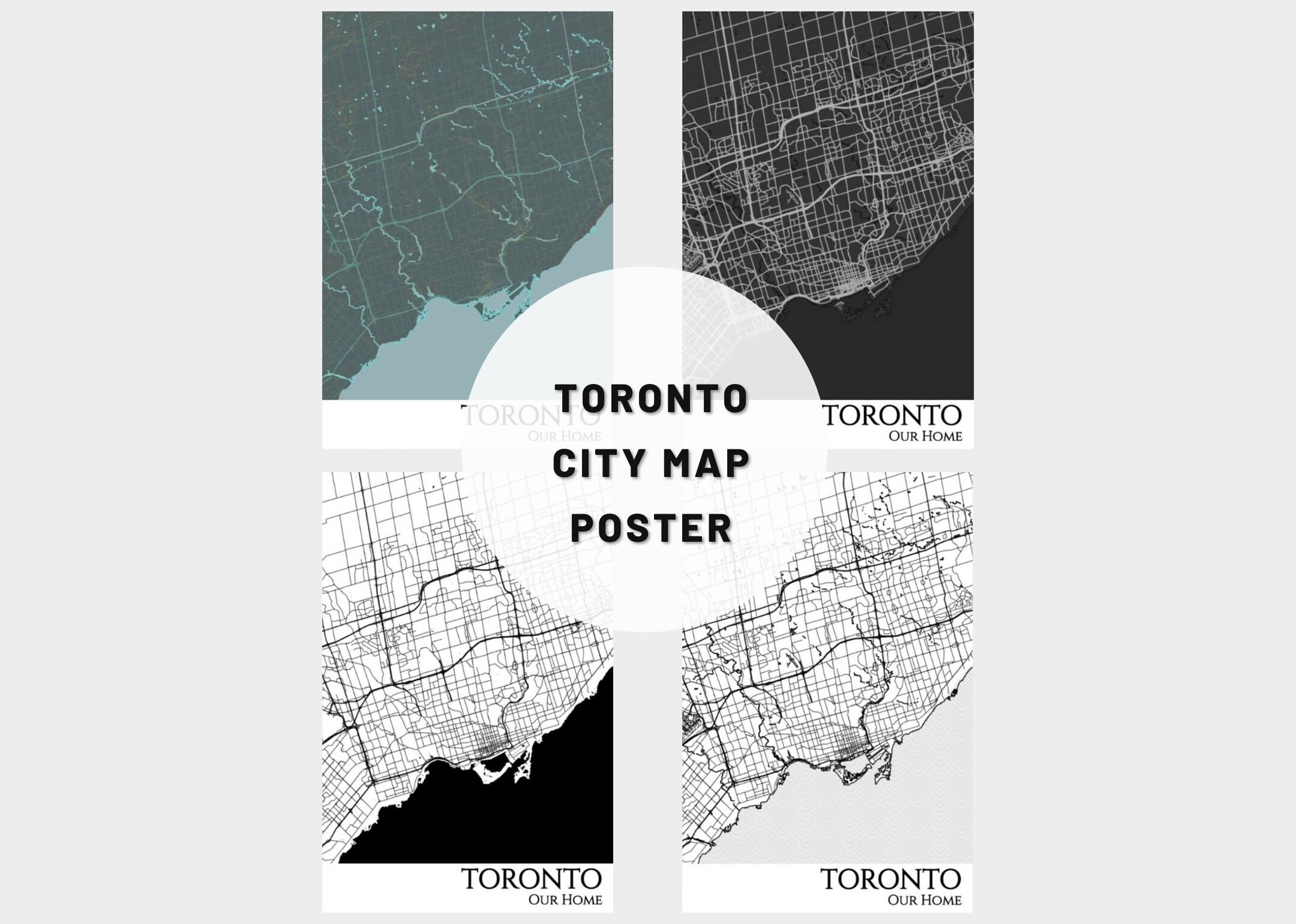 Toronto Map Poster Toronto Canada Toronto City Map Poster | Etsy