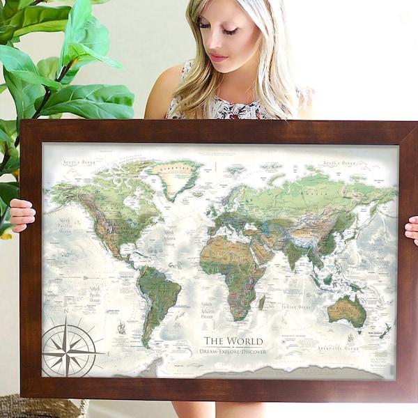 Personalized Map of World - Etsy