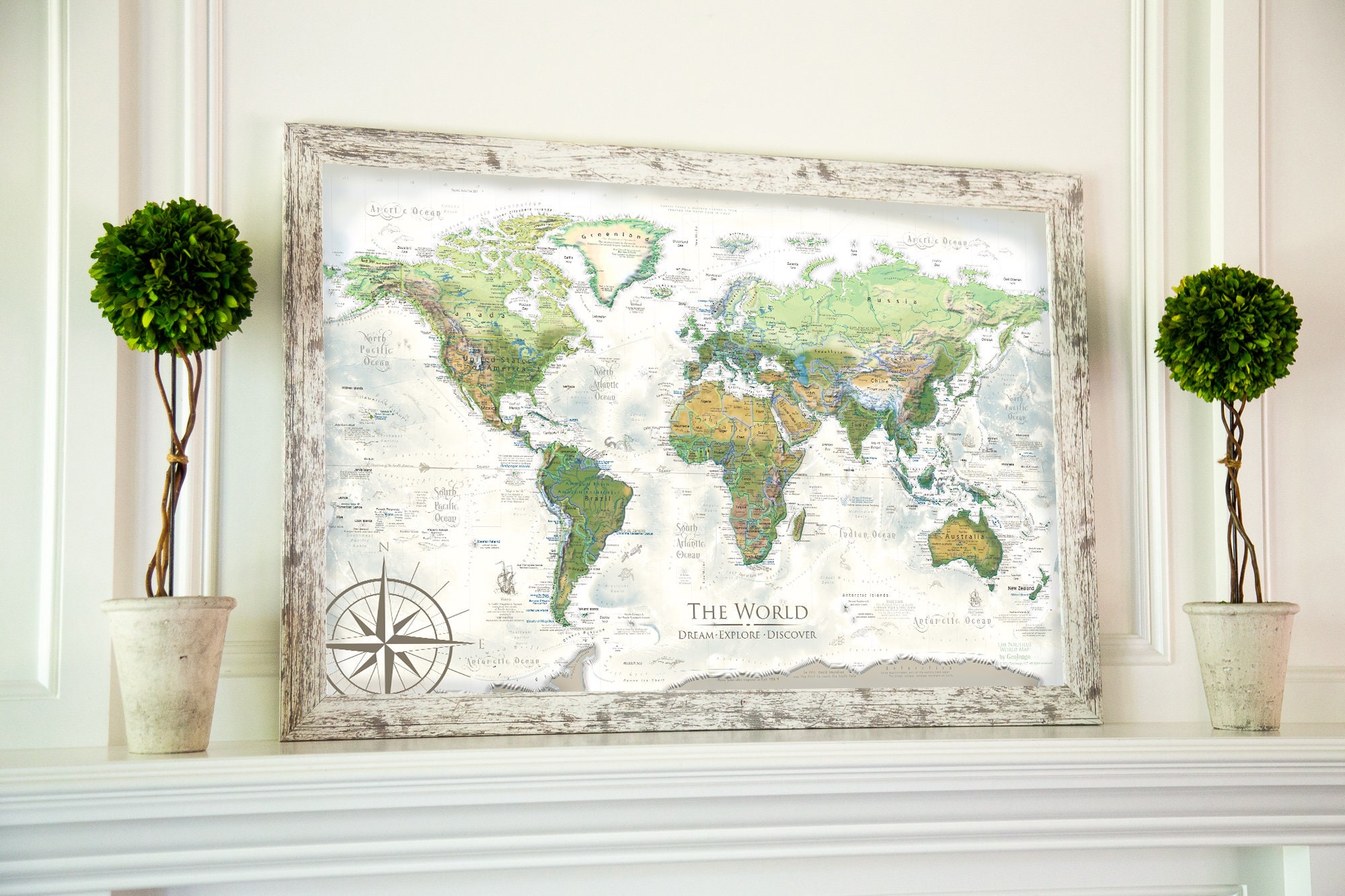 World Map Wall Art, Push Pin Map, Personalized Travel Map - the ...
