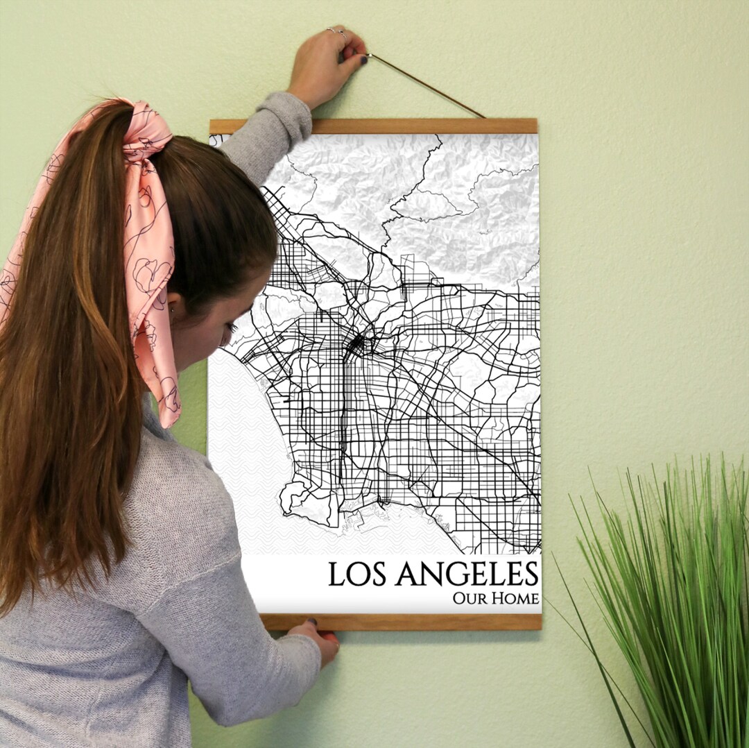 Los Angeles City Map Poster - Los Angeles California - LA City Map ...