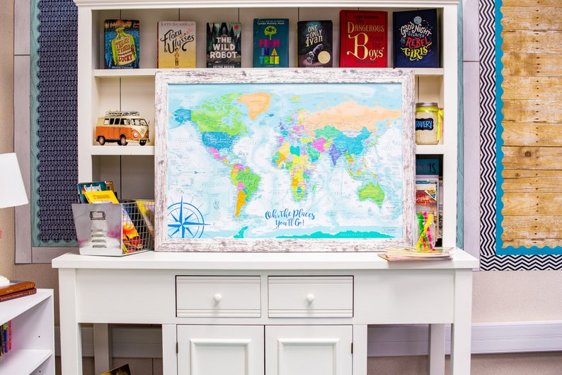 World Map for Kids Pastel Nursery Colors Dr Seuss Oh the - Etsy