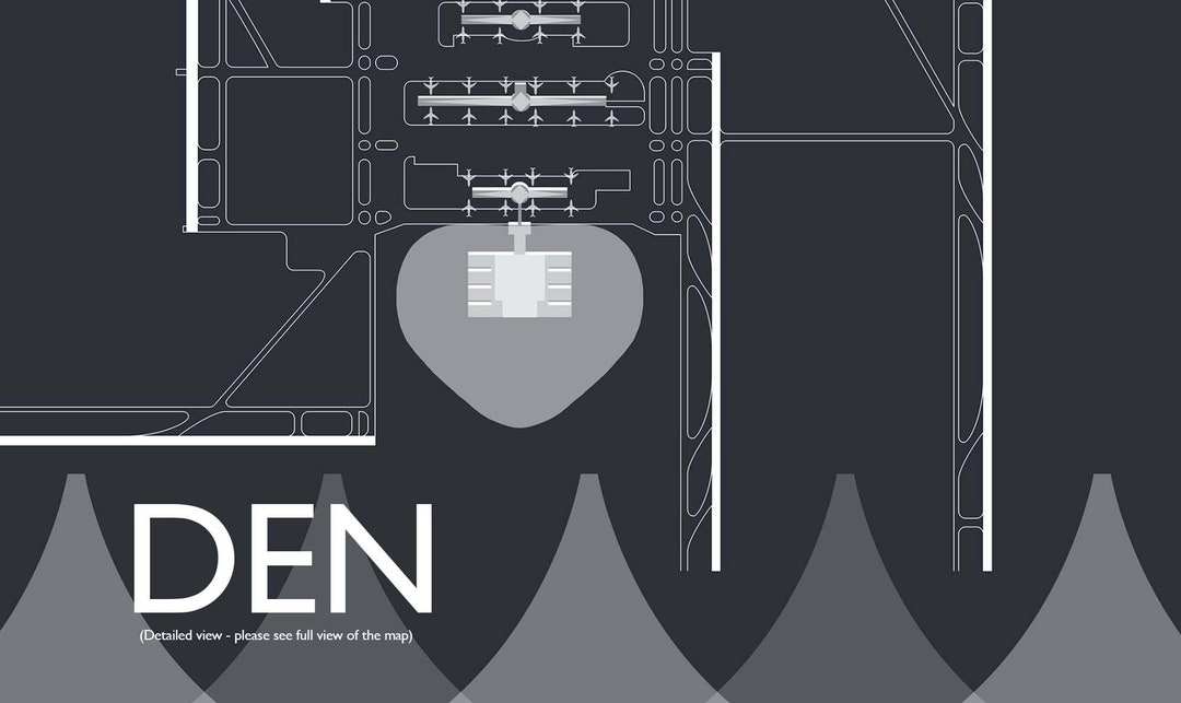 Denver Airport Map Poster DEN Denver International Airport - Etsy