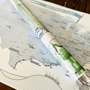 Theme Park Poster or Push Pin Map, Roller Coasters and Top Amusement ...
