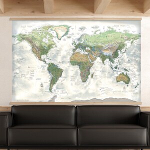 Wall Decal - World Map - Nautilus - Wall Sticker Room Decor Map Decor ...