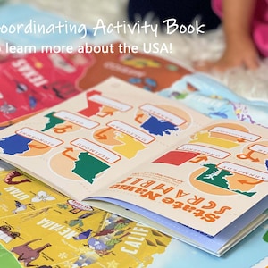 USA Kids Map and Adventure Game Bundle - A Colorful and Illustrated Map ...
