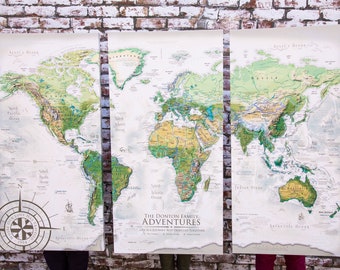 Large World Map Panels - Etsy