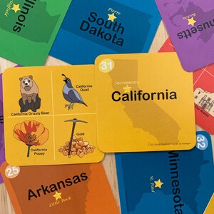 USA Kids Map and Adventure Game Bundle - A Colorful and Illustrated Map ...