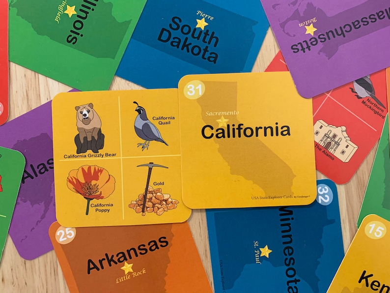 USA Kids Map and Adventure Game Bundle - A Colorful and Illustrated Map ...