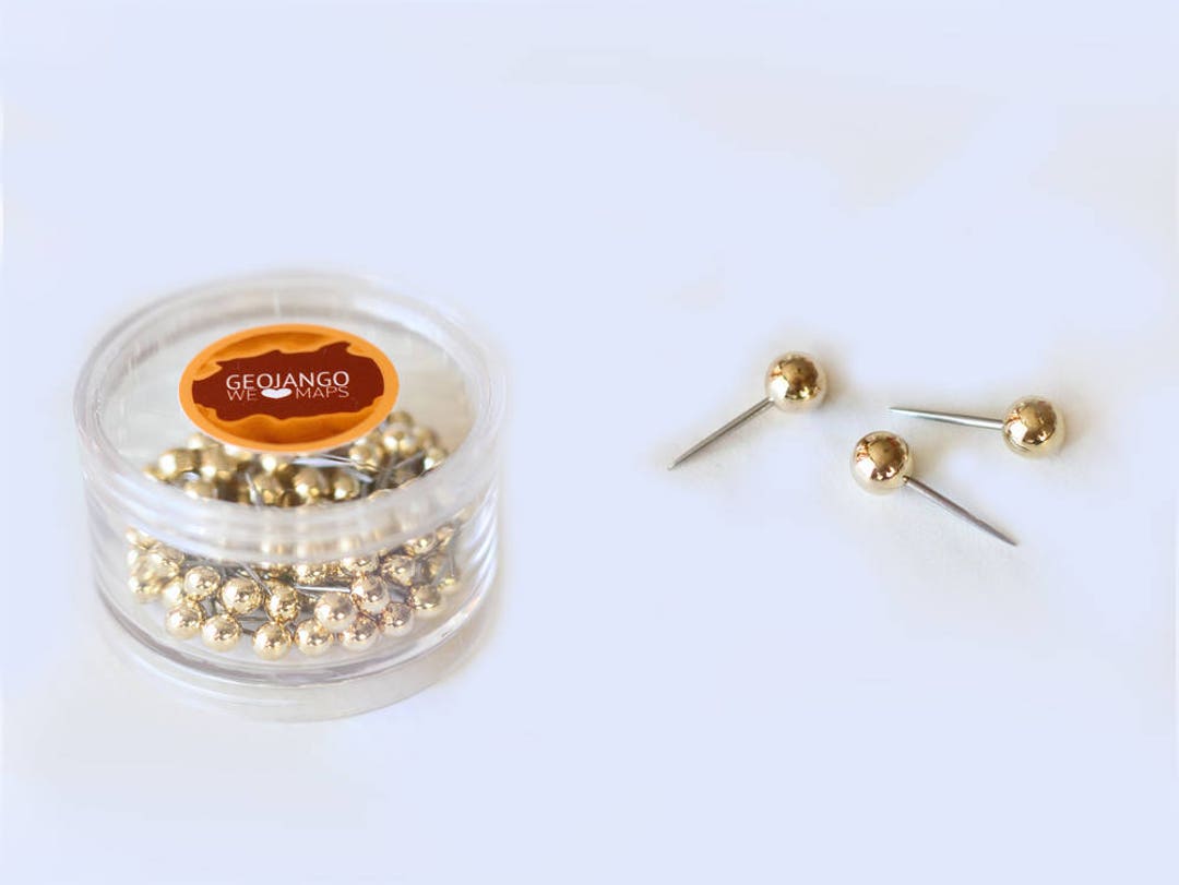 Gold Map Push Pins | Map Push Pins for Your Favorite Locations! | GOLD ...