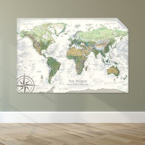 Wall Decal - World Map - Nautilus - Wall Sticker Room Decor Map Decor ...