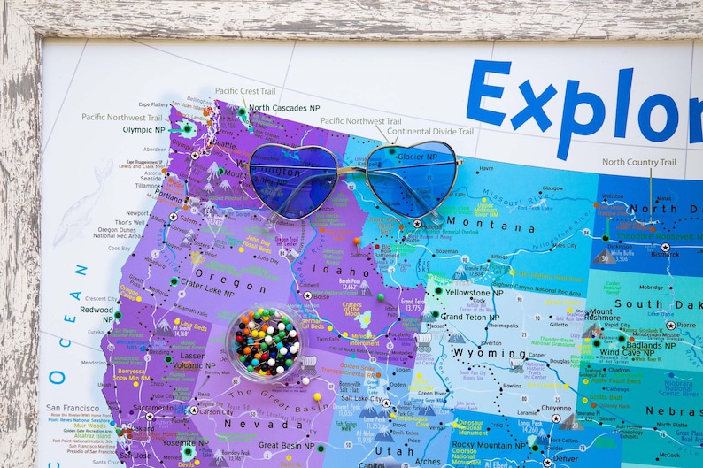 USA Map for Kids Bright Colorful Map Personalized Gift - Etsy