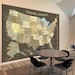 Giant USA Map Wall Paper, National Parks With Roads, United States Wall ...