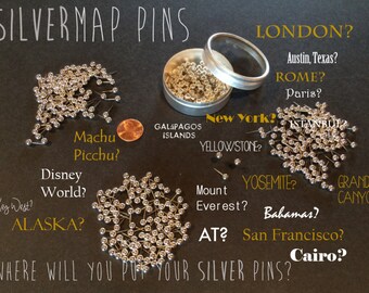 Gold Map Push Pins Map Push Pins for Your Favorite | Etsy