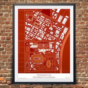 USC Campus Map, Student Graduation Gift, Trojan Sports Poster ...