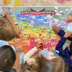 Large Kids USA State Map, Colorful and Bright, States With Capitals ...