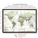 Nautilus World Map Push Pin, World Map Wall Art With USA National Parks ...