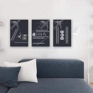 ORD Chicago Airport Map Poster, O’hare Airport Code and Runway Diagram ...