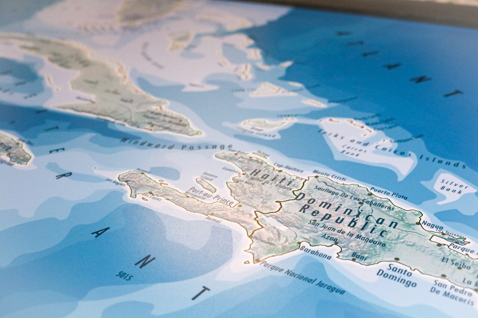 Caribbean Map, Detailed Oceanography - Features Florida Keys and Island ...