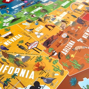 Large Kids USA State Map, Colorful and Bright, States With Capitals ...