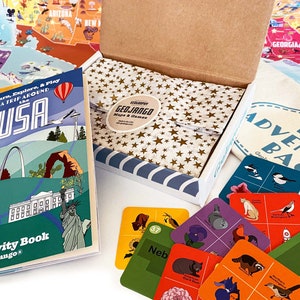 USA Kids Map and Adventure Game Bundle - A Colorful and Illustrated Map ...