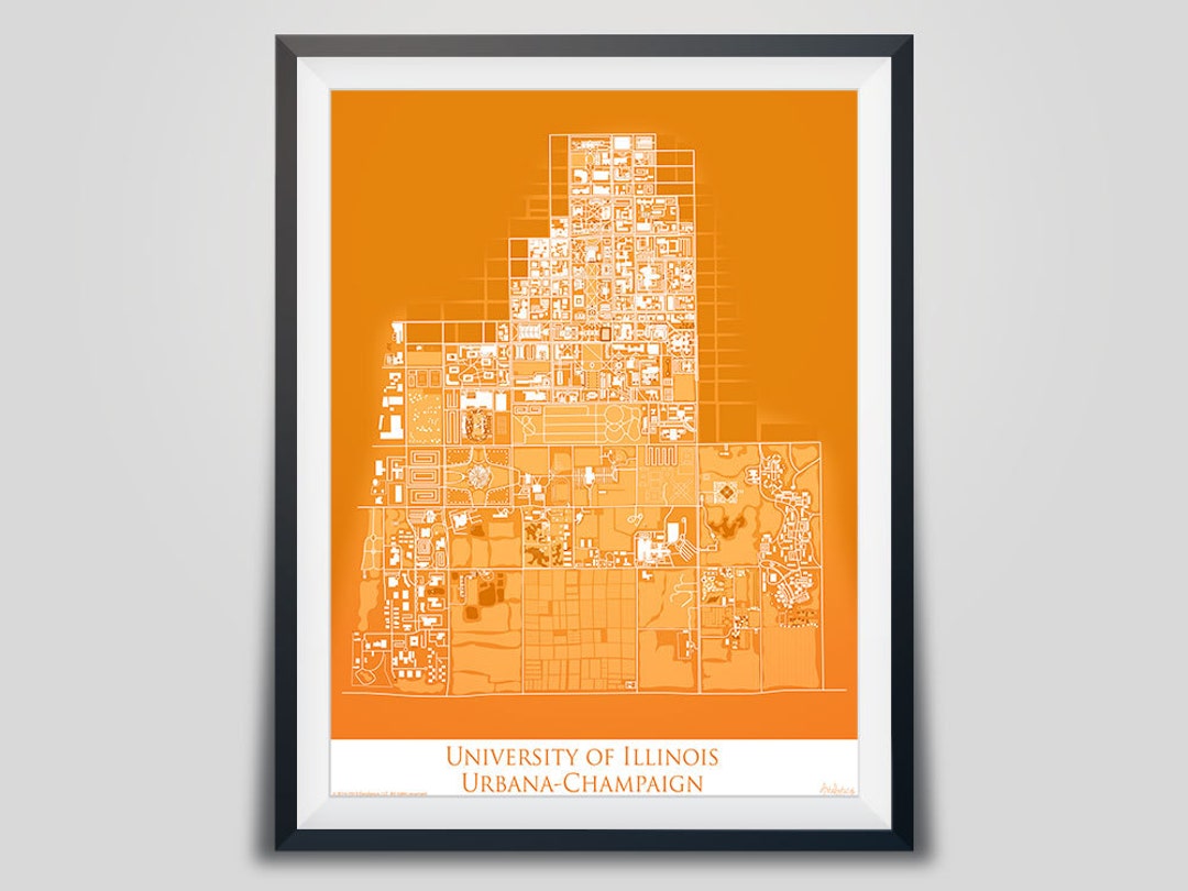 University of Illinois Graduation Gift, College Map, Alumni Gifts, UIUC ...