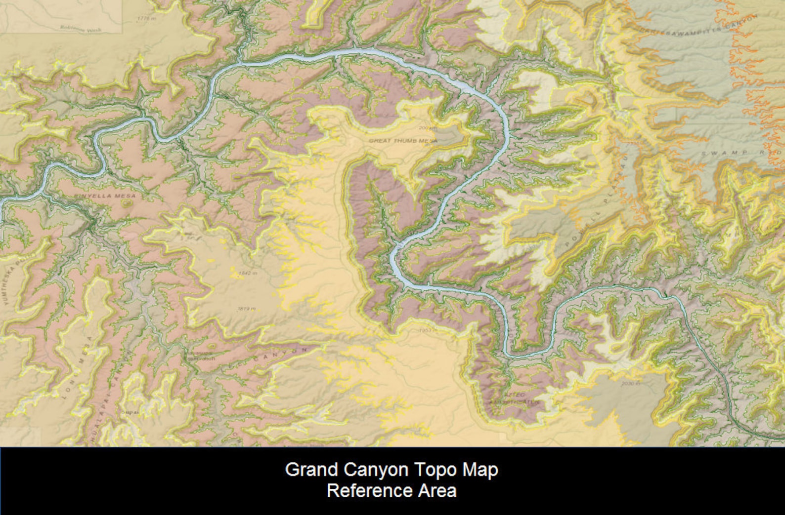 Grand Canyon Topo Map Art US National Park Map Geological - Etsy