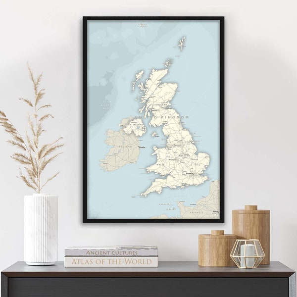 Map of Uk Wall Art - Etsy