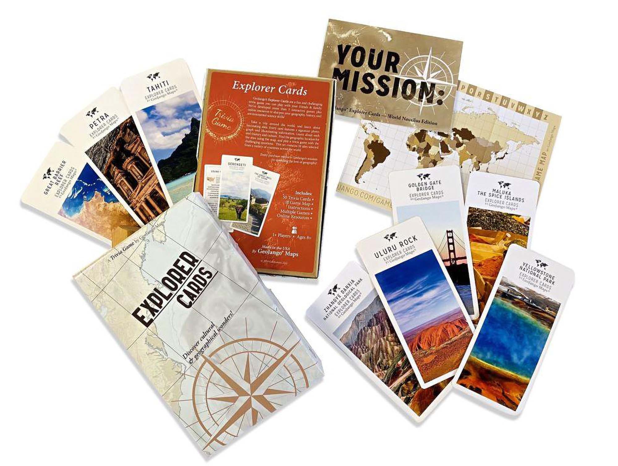 Companion World Map Explorer Cards, Geography Game Trivia Cards ...