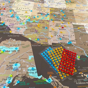 RV Travel Map National Park Wall Art, Explore America Adventures Map by ...