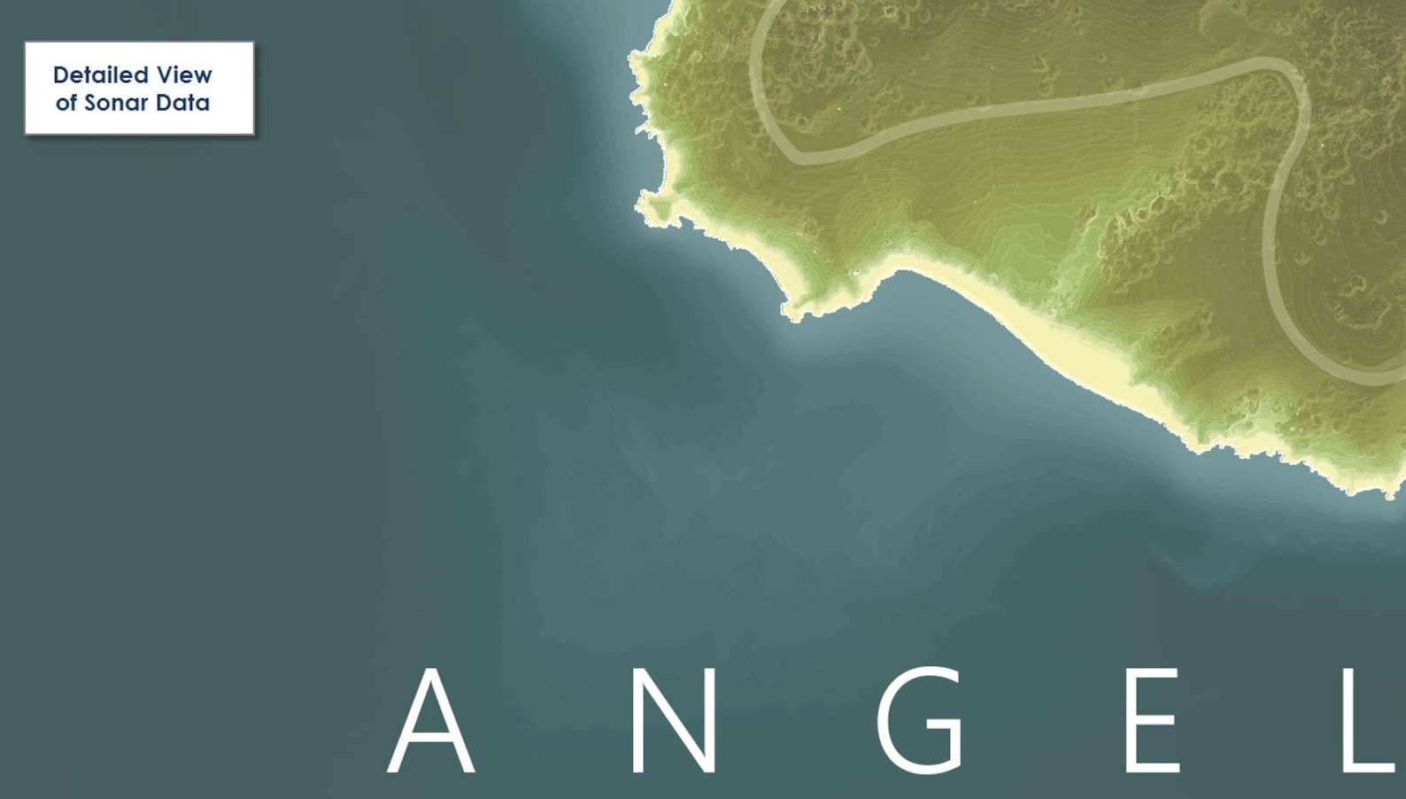 Angel Island Map Art Measurement Map Lidar and Sonar Map - Etsy