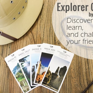 Companion World Map Explorer Cards, Geography Game Trivia Cards ...