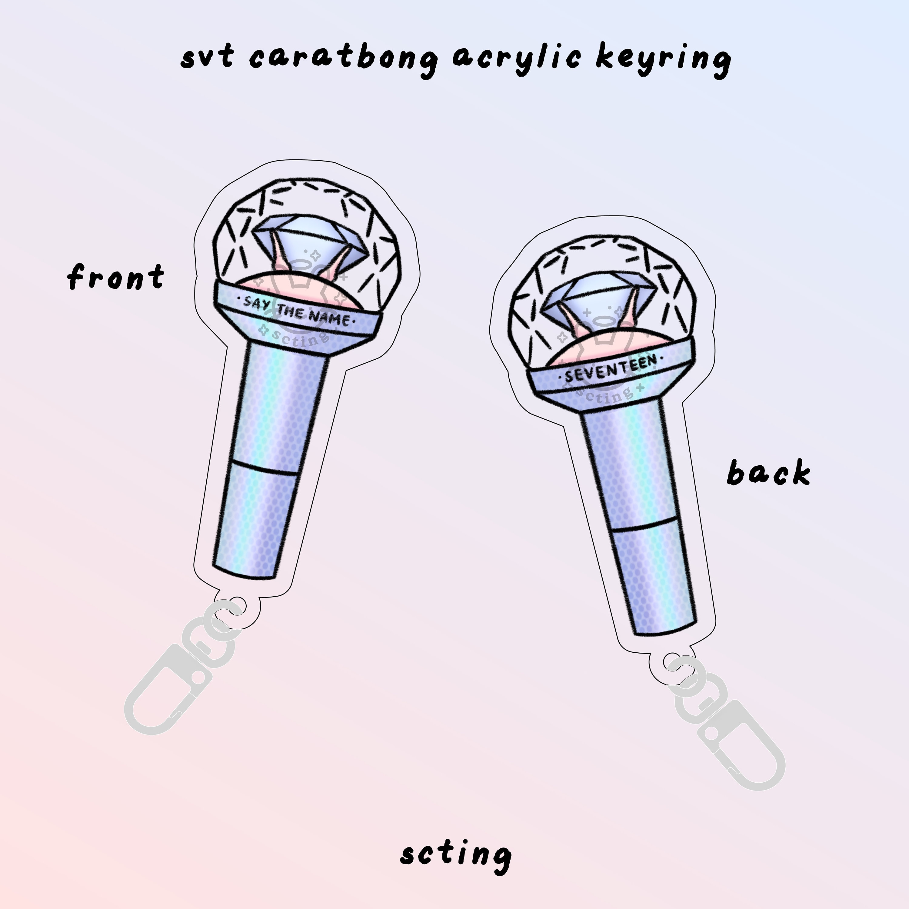 SVT Seventeen Caratbong Lightstick Acrylic Keychain (new Version ...
