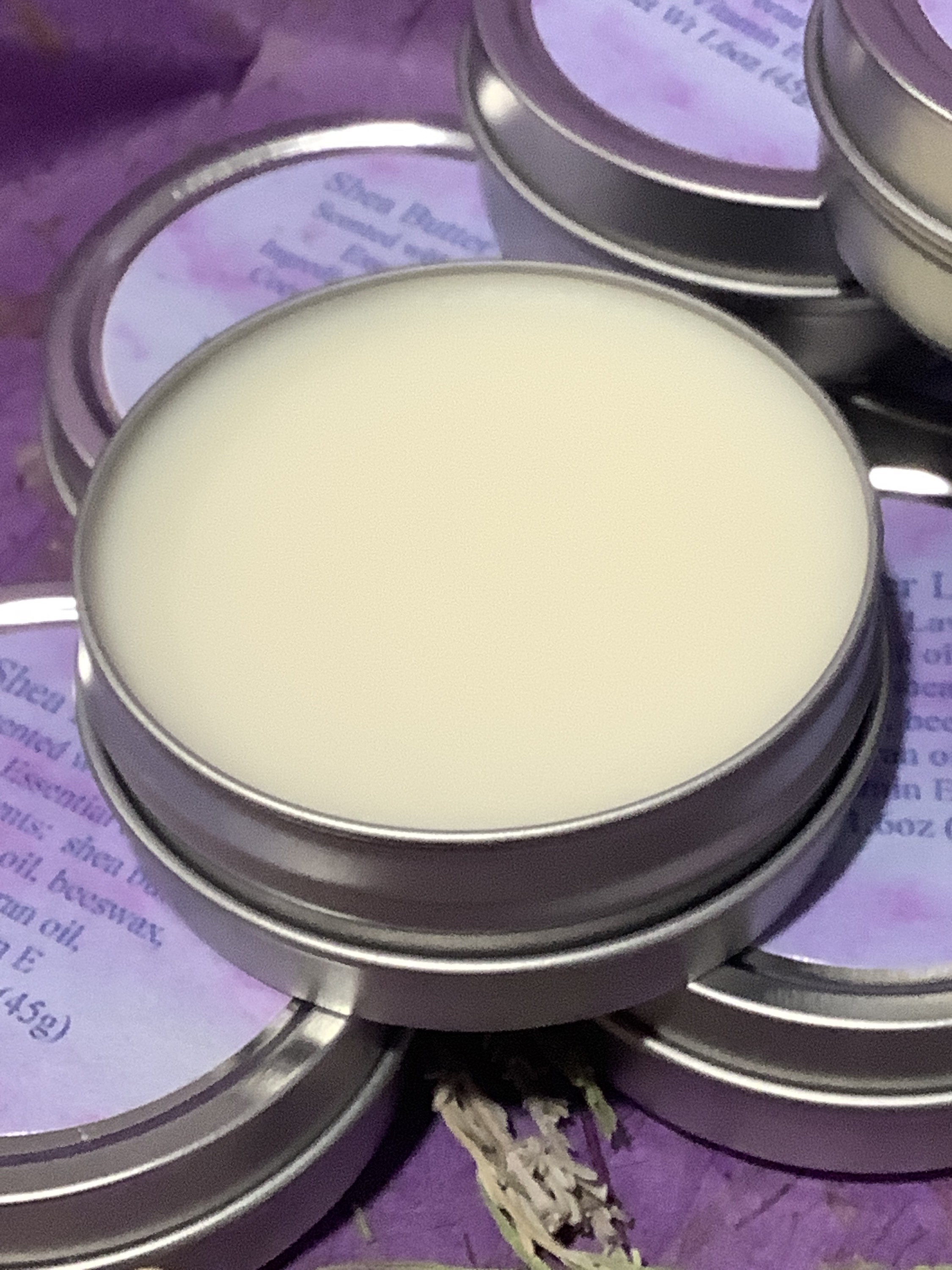 Shea Butter Lotion, Lavender Lotion Tin, Travel Size Hand Lotion, Moisturizer, Leave Moisturizer ...