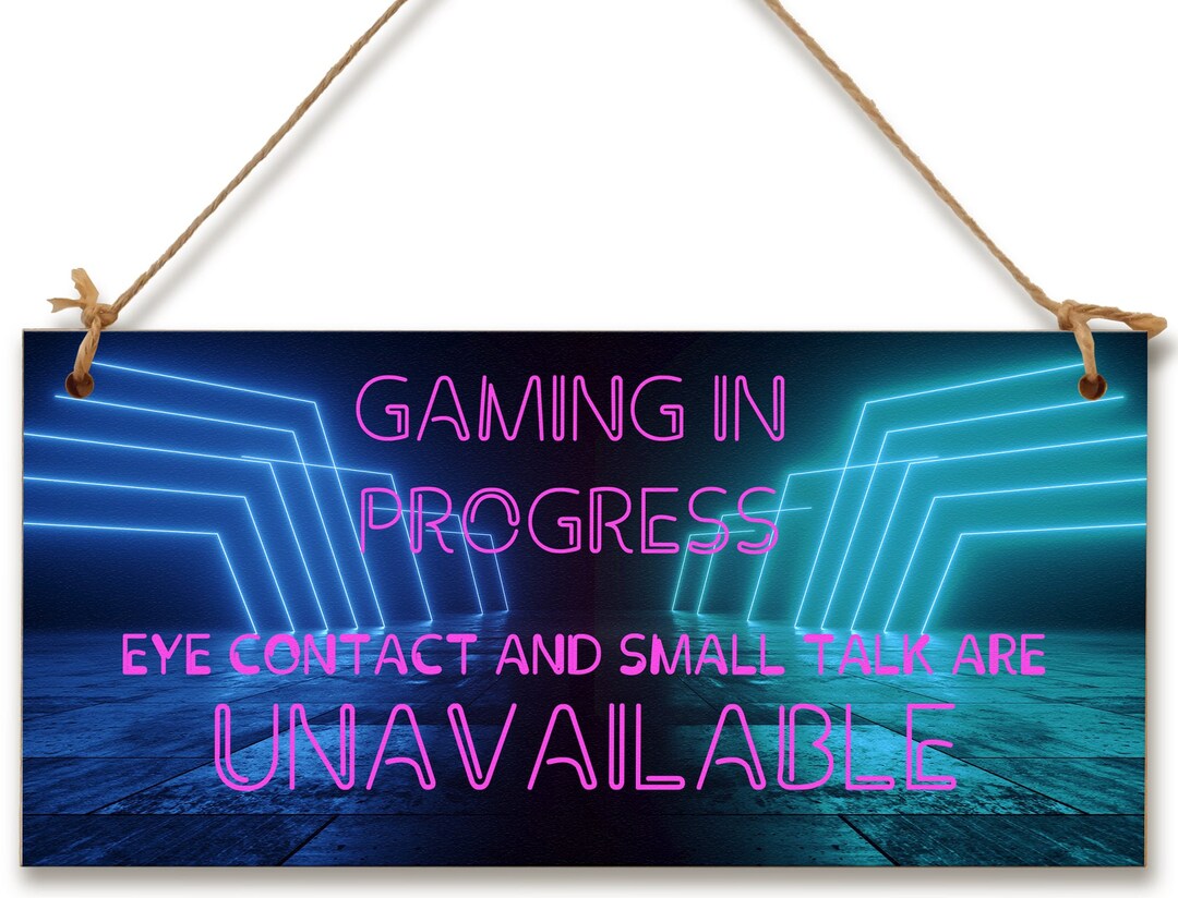 Gaming in Progress Game Room Door Sign Handmade Wooden Plaque Home ...