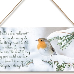 Robin Redbreast Always Here Remember Loved Ones Sympathy Remembrance ...