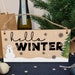 Hello Winter Decorative Christmas Sign Seasonal Snowy Scene Handmade ...