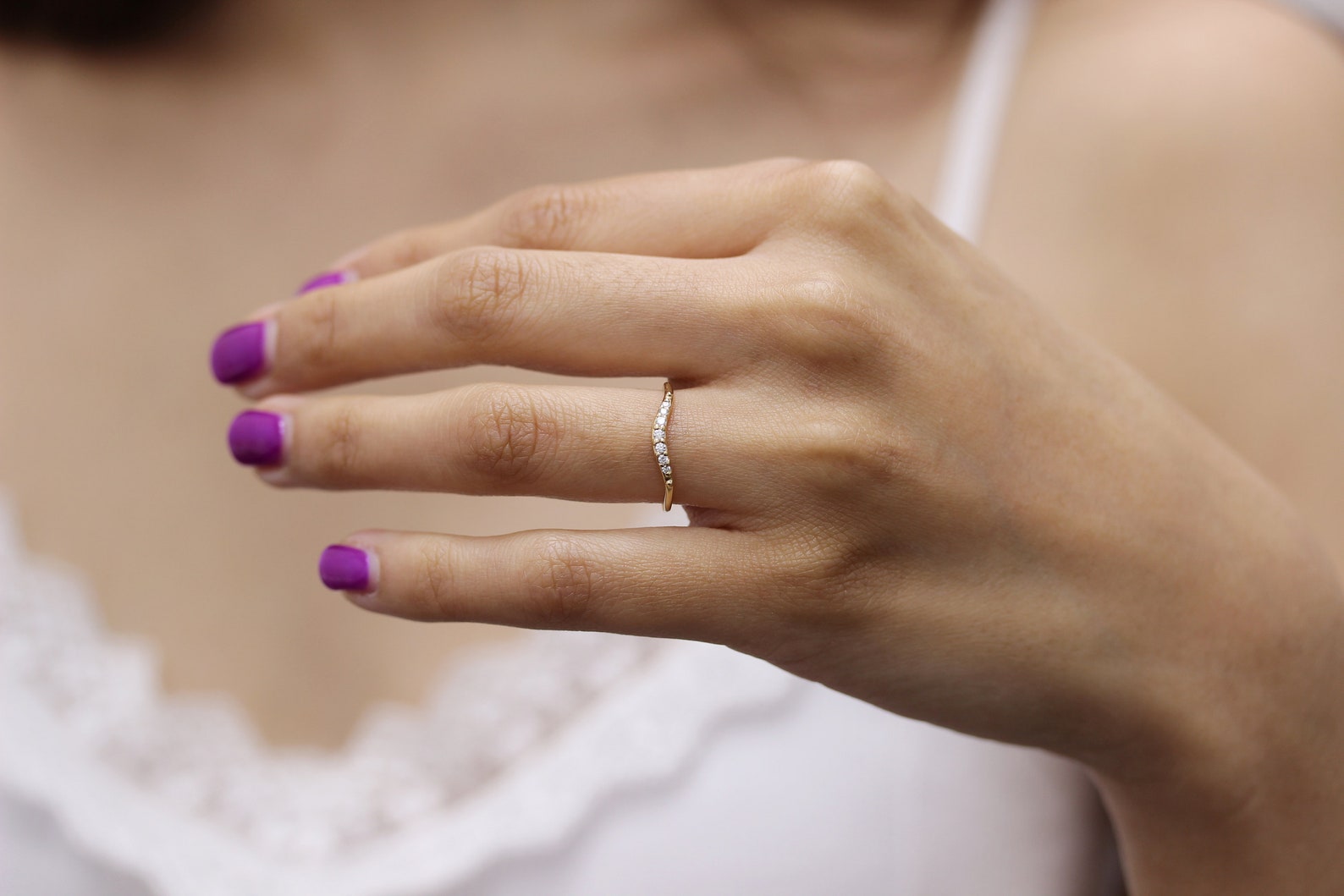 Simple Diamond Ring Wedding Engagement Ring Diamond14k Solid | Etsy