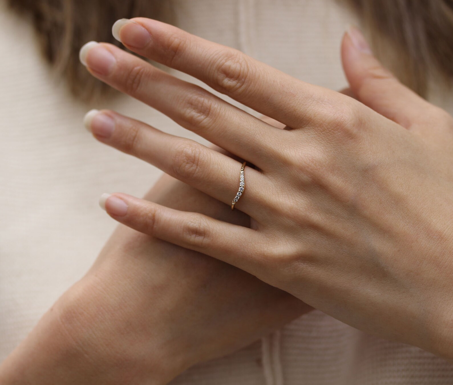 Simple Diamond Ring Wedding Engagement Ring Diamond14k Solid | Etsy