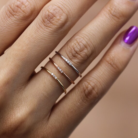 Simple Diamond Ring Wedding Engagement Ring Diamond Eternity - Etsy