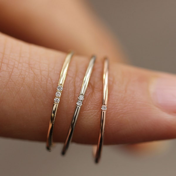 Small Diamond Ring - Etsy